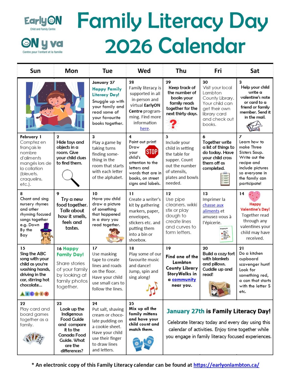 Family Literacy Day 2026 - EarlyON Child and Family Centres
